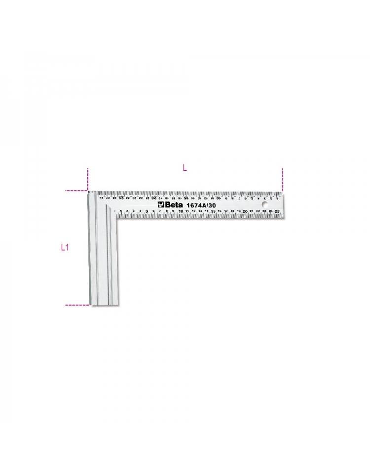 1674A/400 EQUERRE DE MENUISIER LAME EN ACIER TALON EN ALU DOUBLE ...