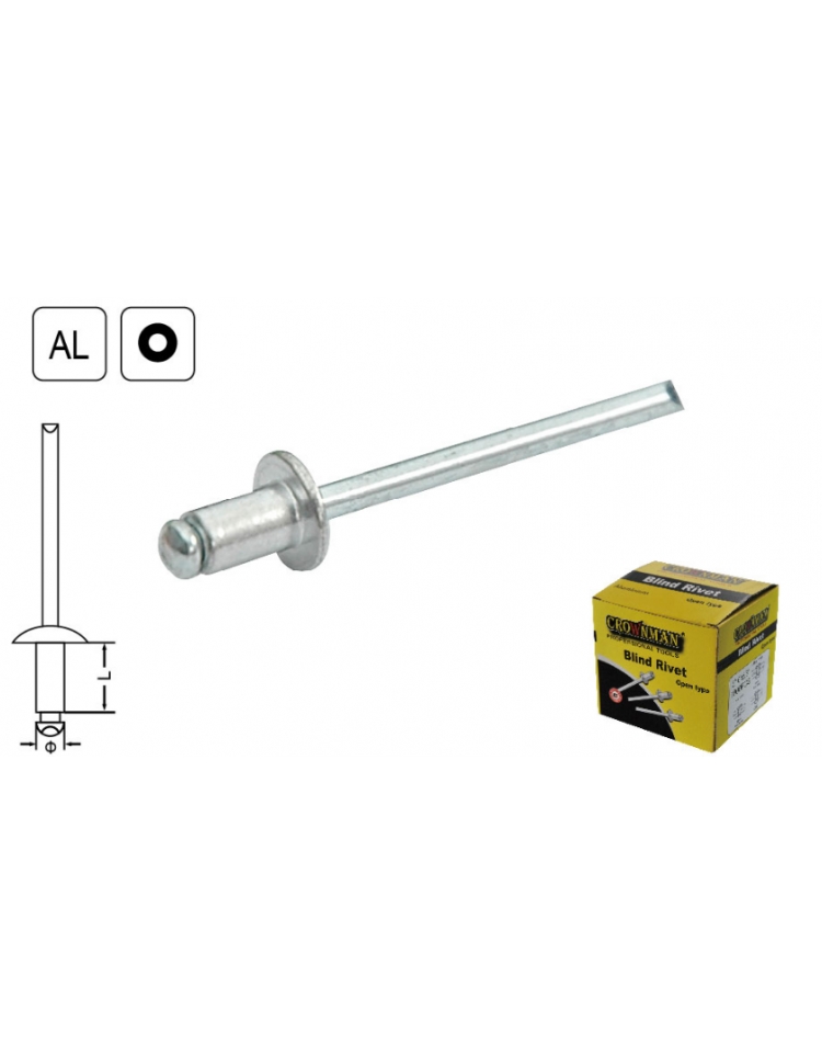 RIVET ALUMINIUM 4X16 MM - Teg